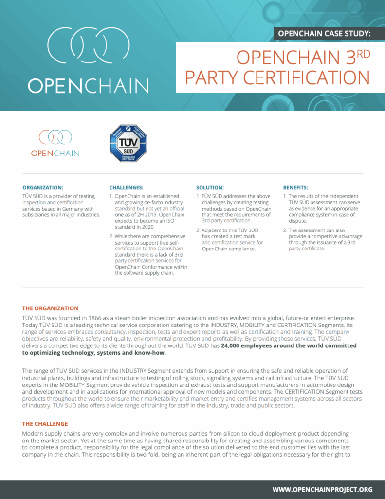 third party case study – OpenChain